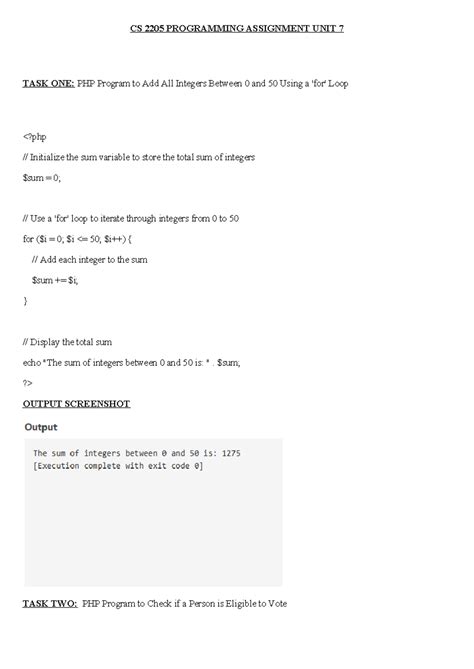 Programming Assignment Unit 7 Cs 2205 Programming Assignment Unit 7