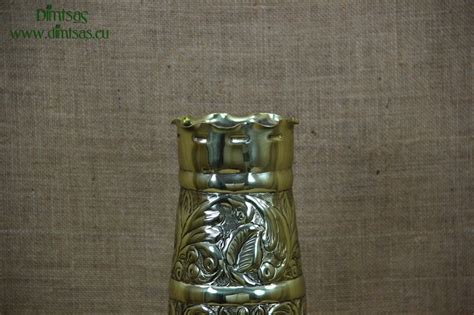 Trench Art Brass Shell Casing Engraved Flowers Size No6