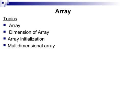 Chap 7array Ppt