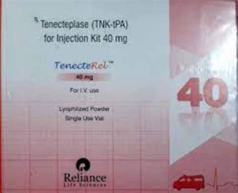 Tenecteplase Injection 40mg Intravenous Liquid Dosage Suitable For