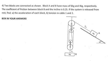 Two Blocks Are Connected As Shown Block A And B Have Chegg