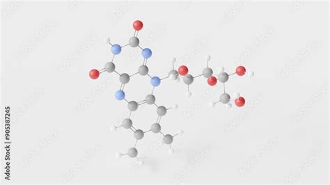 Riboflavin Molecule 3d Molecular Structure Ball And Stick Model Structural Chemical Formula