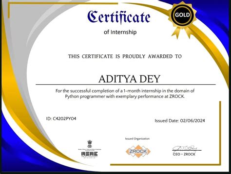 Aditya Dey On Linkedin Completion 😁 Of My Internship In Python
