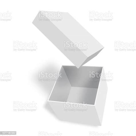 흰색 배경에 고립 된 오픈 뚜껑 흰색 빈 상자 3차원 형태에 대한 스톡 벡터 아트 및 기타 이미지 3차원 형태 공란 공휴일 Istock
