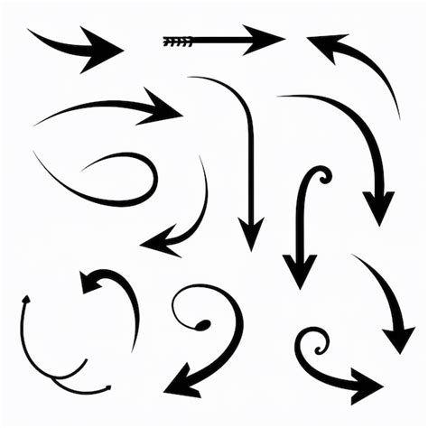 Premium Vector Varied Black Arrows A Visual Collection Of Curves And