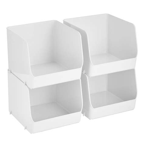 Mdesign Plastic Stackable Xl Kitchen Food Open Front Storage Bin 4