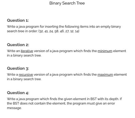 Solved Binary Search Tree Question Write A Java Program Chegg