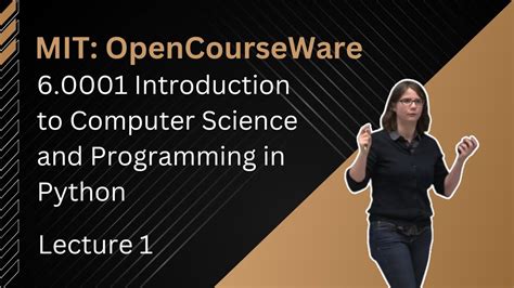 Mit Opencourseware 60001 Lecture 1 What Is Computation Youtube