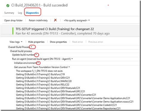 Tfs Buildhow To Set Log Verbosity