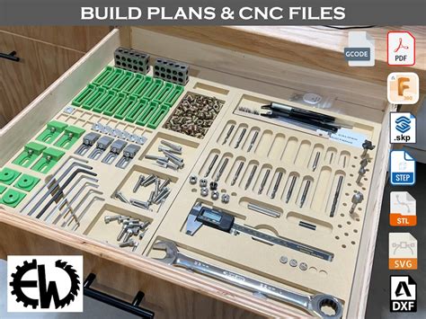 Cnc Bit And Work Holding Drawer Organizer Build Plans And Cad Files Etsy