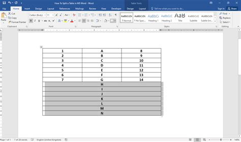 how to split a table horizontally in ms word officebeginner