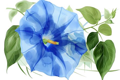 あさがおの葉っぱが輝く清らかな風景イラストフリー素材ならシンテリ