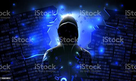 Hacker Using The Internet Hacked Abstract Computer Server Database