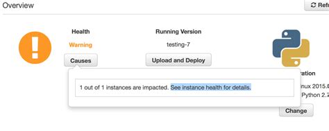 where can i find elastic beanstalk instance health for details