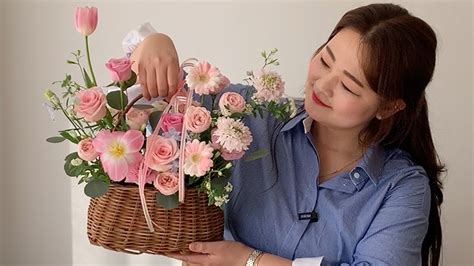 리듬감 있는 꽃바구니 만드는 방법 Youtube