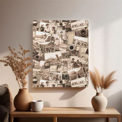 Vintage Photography Collage Sepia Id1066 Metal Print Zazzle