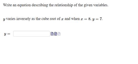 Solved Write An Equation Describing The Relationship Of The
