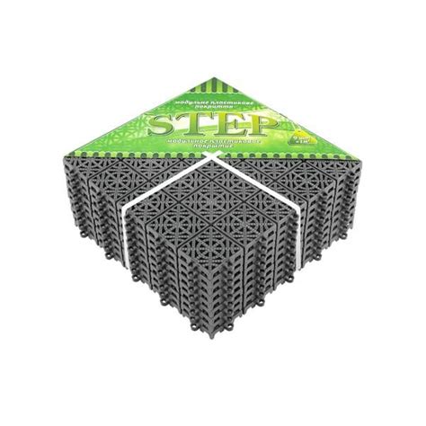 ᐉ Плитка модульна для підлоги Степ ПВХ 330х330х15 мм Сірий 12493453 • Краща ціна в Києві