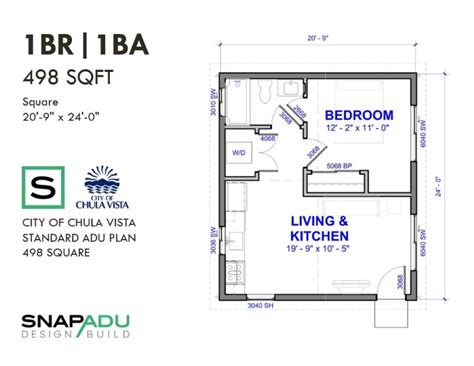 500 Sq Ft Tiny House Floor Plans 1 Bedroom 1 Bath Design