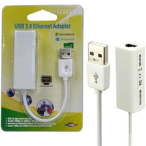 Usb 20 Ethernet Adapter 10100mbps Usb To Rj45 Lan Network Card