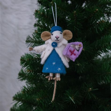 Eco Friendly Felt Rat Ornament Handmade Felt Ornament Xmas Hanging