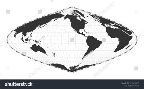 Vector World Map Sinusoidal Projection Plain Stock Vector Royalty Free 2239818635 Shutterstock