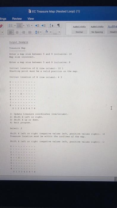 Solved Treasure Map Nested Loop 1 Lings Review View