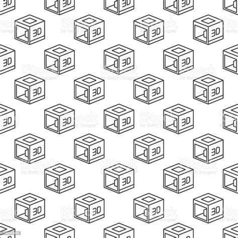 벡터 3d 프린터 개념 선형 최소 원활한 패턴 또는 배경 3차원 형태에 대한 스톡 벡터 아트 및 기타 이미지 3차원 형태