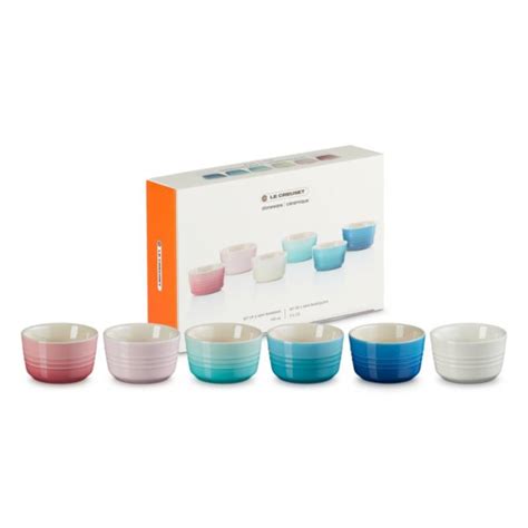 Le Creuset Set 6 Mini Rame 100ml Rainbow Con Blanco Y Rosa