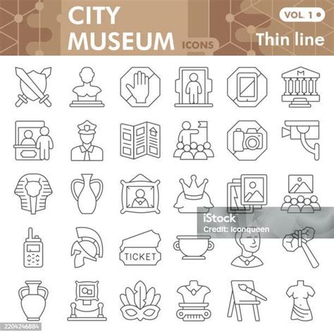 도시 박물관 기호 수집 또는 스케치 웹 및 앱을위한 얇은 선 스타일 표지판의 전시 테마 바 흰색 배경에 고립된 벡터 그래픽입니다 0명에 대한 스톡 벡터 아트 및 기타 이미지