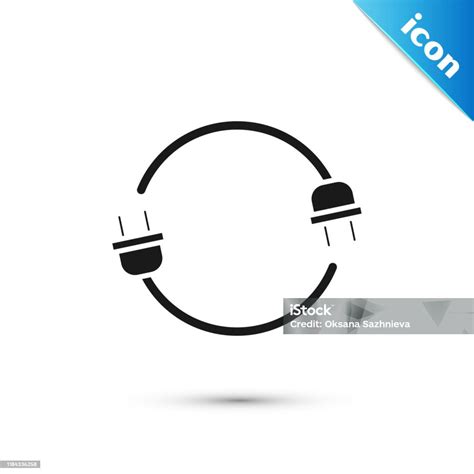 흰색 배경에 격리 된 검은 색 전기 플러그 아이콘입니다 연결 및 전기의 분리의 개념 벡터 일러스트레이션 개념에 대한 스톡 벡터