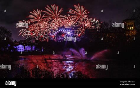 Light Explosion Of New Years Fireworks Extravaganza In London Stock