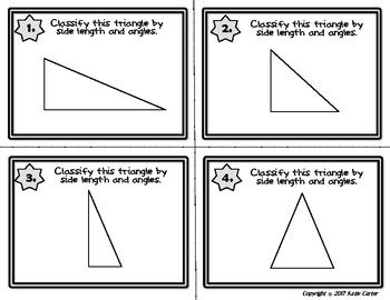 Classifying Triangles Task Cards By Common Core Corner By Katie TPT