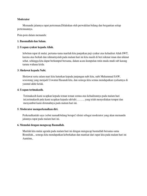 Teks Moderator Wahana Krida Pdf Teks Moderator Wahana Krida Pdf