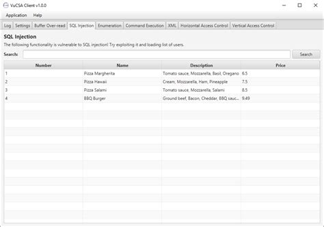 Vulnerable Client Server Application Vucsa