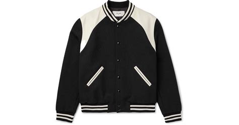 Celine Teddy Striped Colour Block Leather Trimmed Virgin Wool Blend