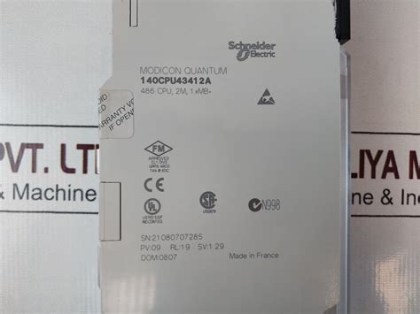 Schneider Telemecanique Modicon 140cpu43412a Concept Processor Aeliya Marine