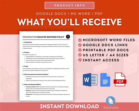 Organization Disaster Response Plan Template Emergency Response Plan