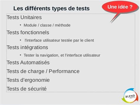 Valider Par Des Tests Blend