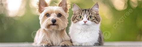 개와 고양이가 나란히 서 있다 개 고양이 귀엽다 배경 일러스트 및 사진 무료 다운로드 Pngtree