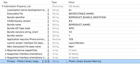 Tuntunir Programming Infoplist Must Contain An Nsphotolibraryusagedescription Key Objective C