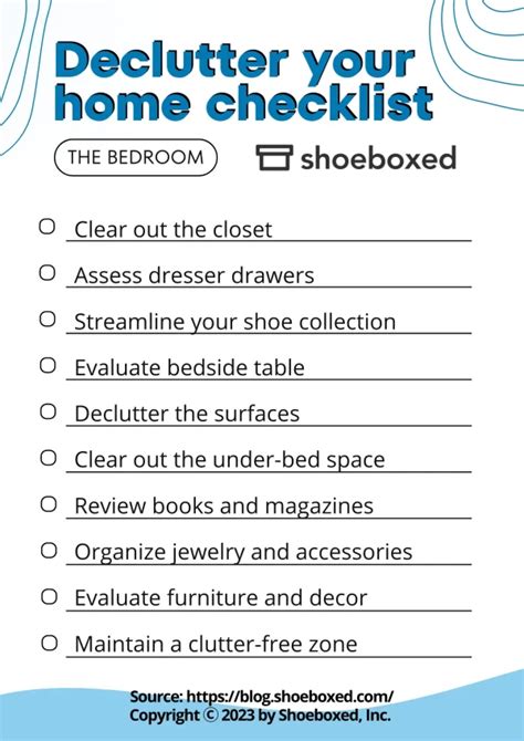 declutter your home checklist free printable checklists
