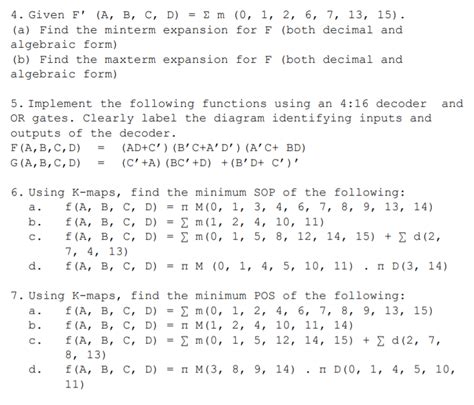 solved 3 given f a b c d a b c a b d and g a b c