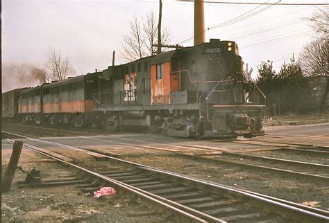 Freight Train Passing Through Bridgewater Ma Sometime In The Late