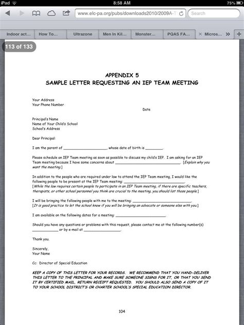 Iep Request Letter Template Modern Resume Template Word