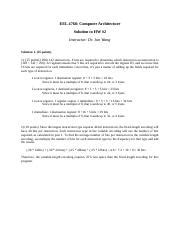 HW 2 Sol EEL 4768 Computer Architecture Solution To HW 2 Instructor Dr Jun Wang Solution 1