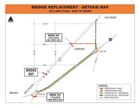 Bridge Replacement Detour Map On Us 6 East Of Brush — Colorado