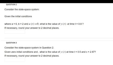 Solved Consider The State Space System Given The Initial Chegg Com