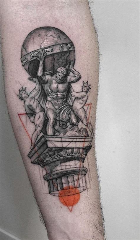 Atlas Statue Tattoo Design