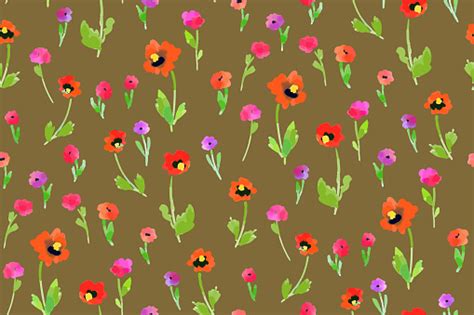 꽃과 잎이 다른 플로럴 원활한 패턴 식물 학적 일러스트 핸드 그린 섬유 프린트 직물 스와트 포장지 개화기에 대한 스톡 벡터 아트 및 기타 이미지 Istock